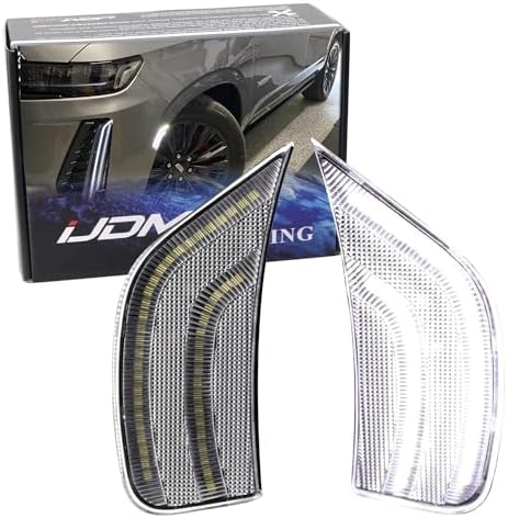 Amazon.com: iJDMTOY Clear Lens White Double-Stripe LED Front Wheel Arch ...