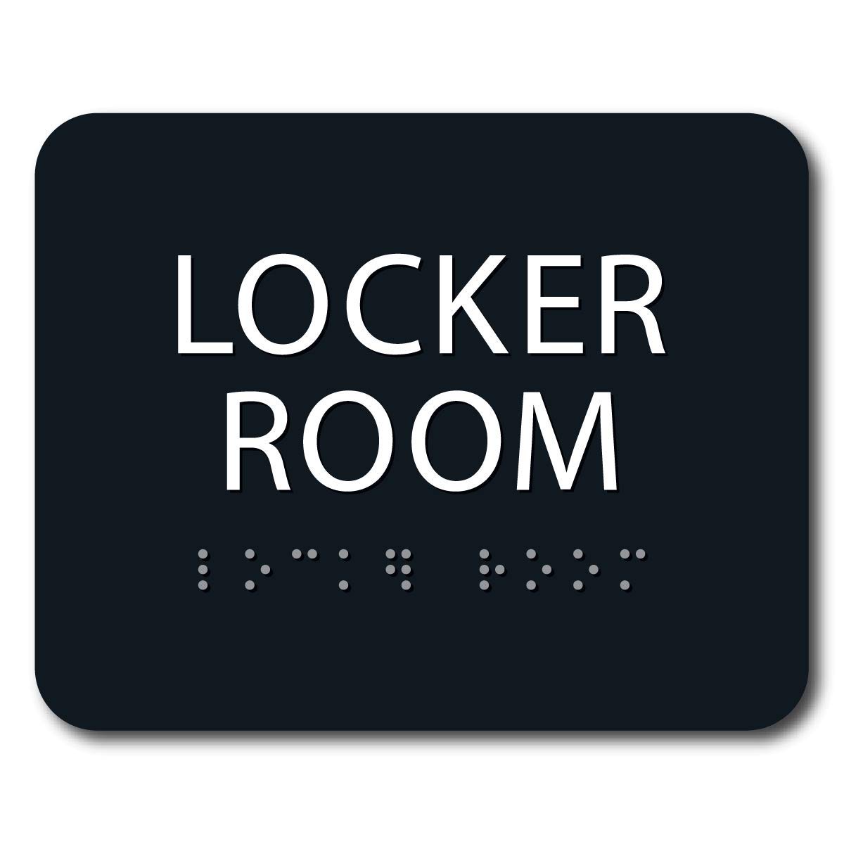 Buy 6" x 6" - Black - ADA - Locker Room Sign with Tactile & Braille ...