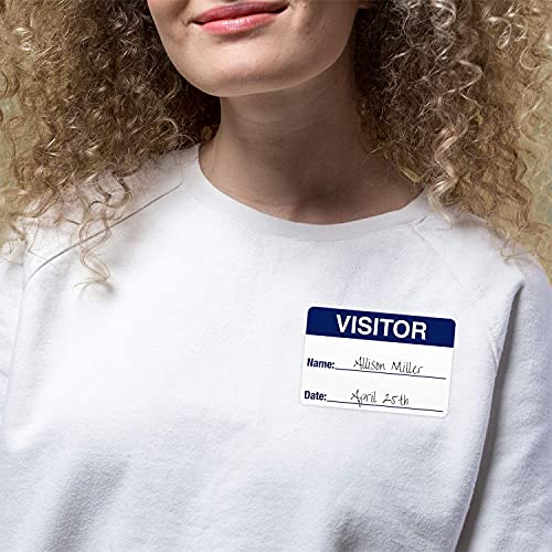 Snapklik.com : Blue White Visitor Labels/Blue And White Identification ...