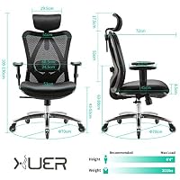 Amazon.com: XUER Ergonomic Office Chair, Mesh Computer Desk Chair with ...