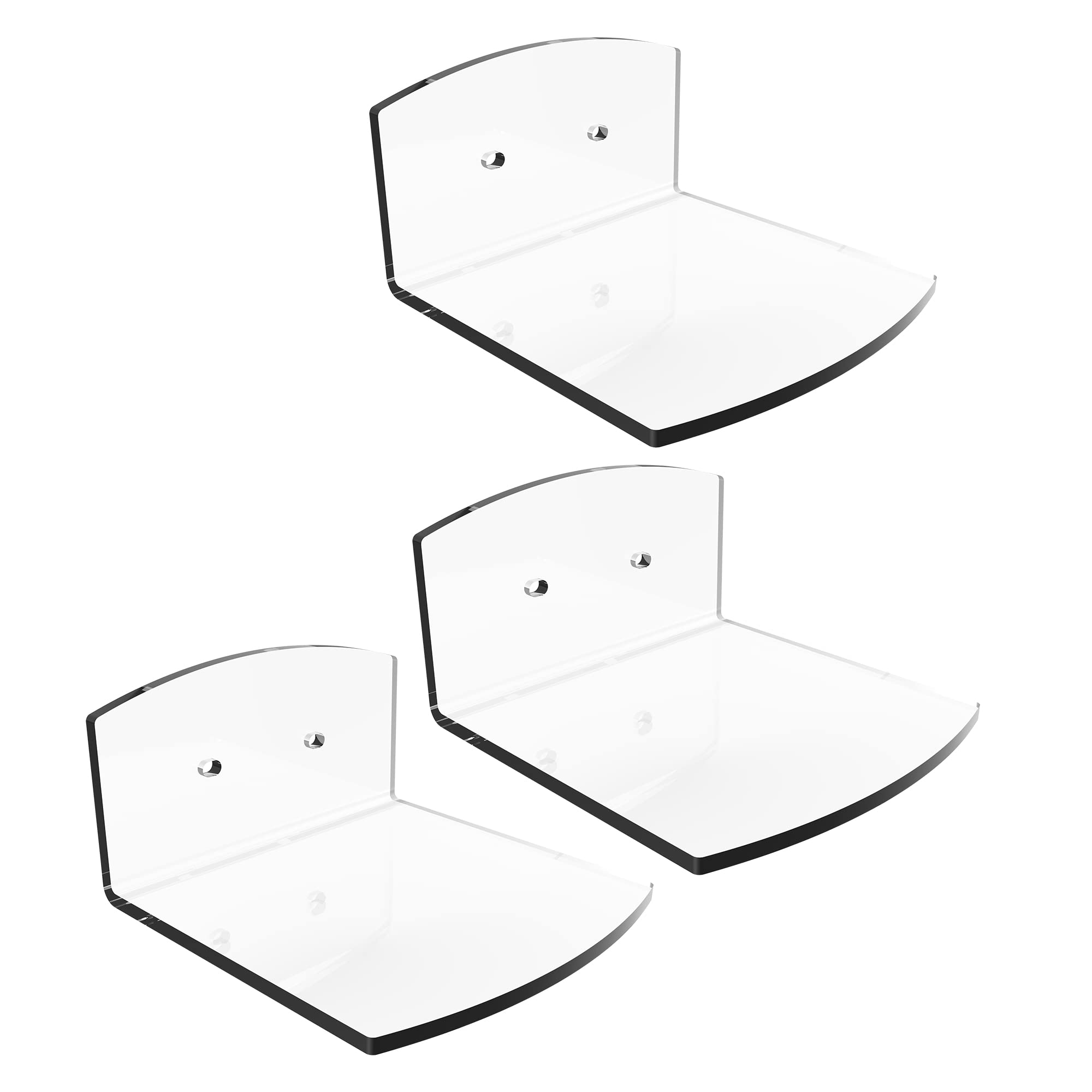 Amazon.com: evron Acrylic Floating Shelves for Wall Decor (Clear, S4.62 ...