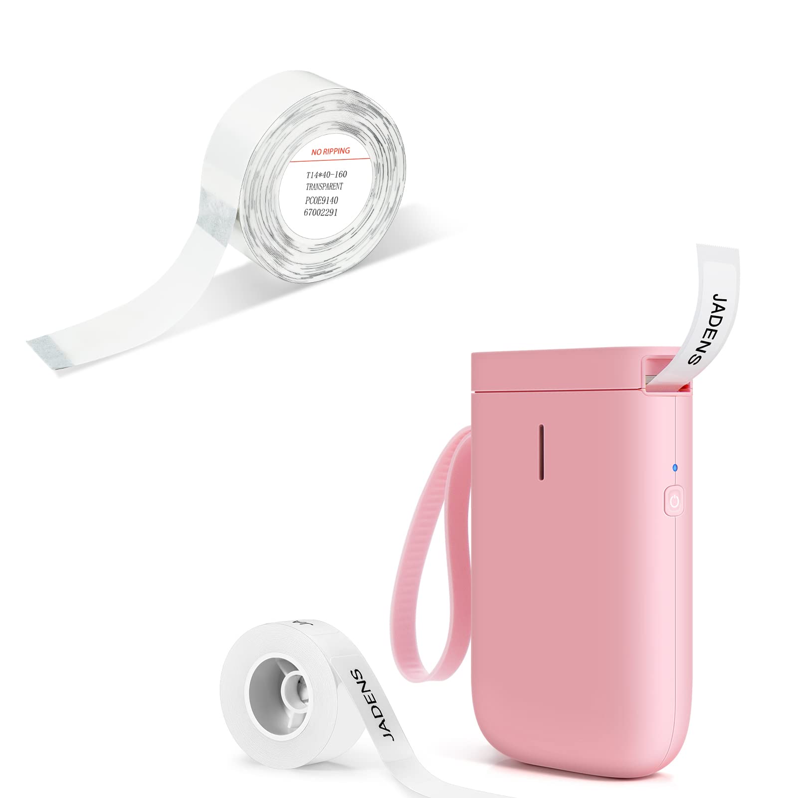 Amazon.com : JADENS D11 Pink Label Maker & 14x40mm Transparent Label Paper Tape : Office Products