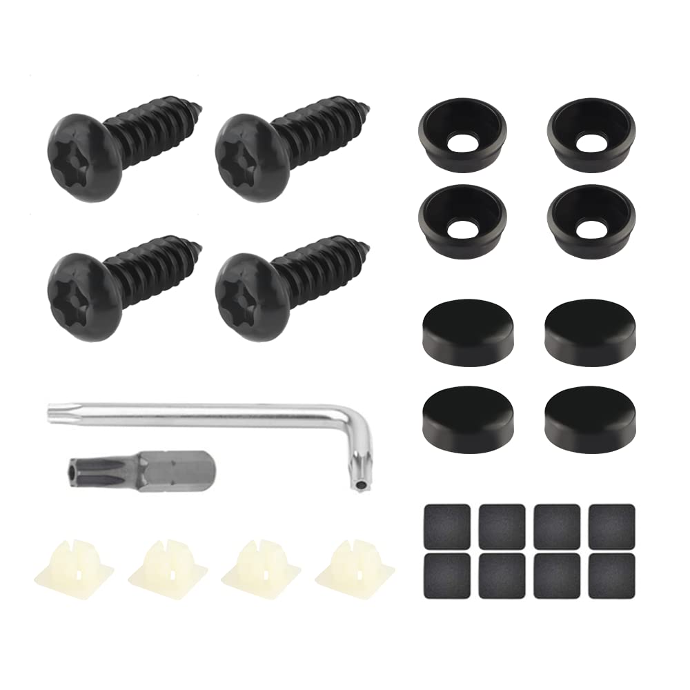 Amazon.com: Anti Theft License Plate Screws Kits - Stainless Steel ...
