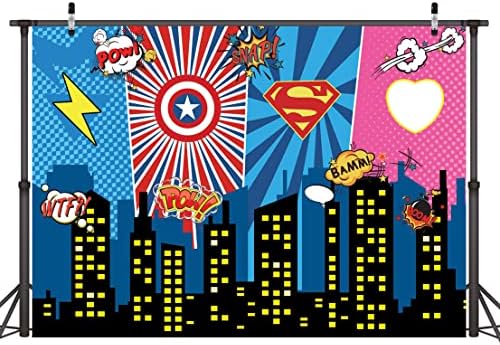 LYWYGG 8x6FT Mask Superhero Birthday Photo Backdrop Superhero Photo ...