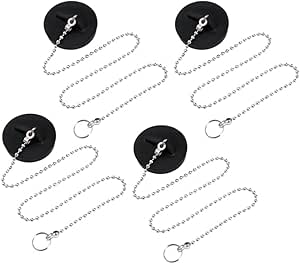 Fuyamp 4Pack Universal Sink Plug Stainless Ball Chain with Hook, Bath ...