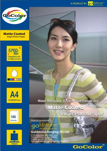 Gocolor Matte Coated Inkjet Photo Paper 150 GSM A4 100 sheet : Amazon ...