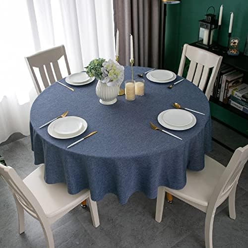Amazon.com: Qidordour Round Tablecloth,48 inch Diameter,Faux Linen ...