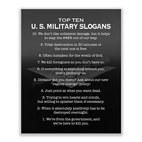 Amazon.com: "Top Ten U.S. Military Slogans"-Patriotic Wall Art- 8 x 10 ...