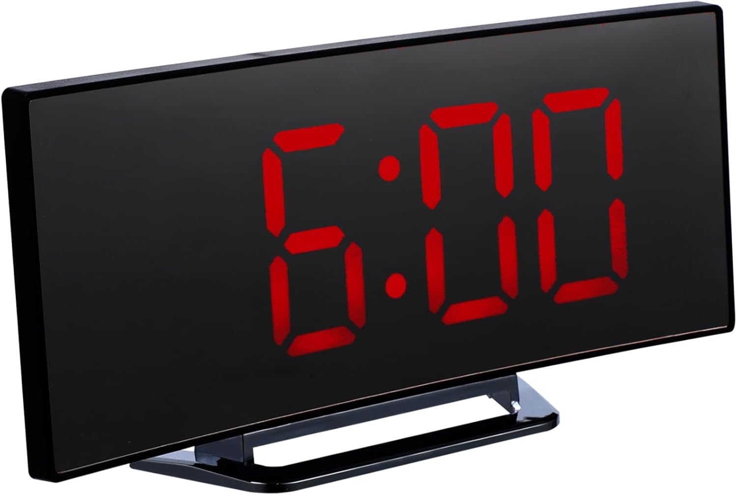 HYTROVE Digital Alarm Clock with Curved Led Mirror Screen, Silent ...