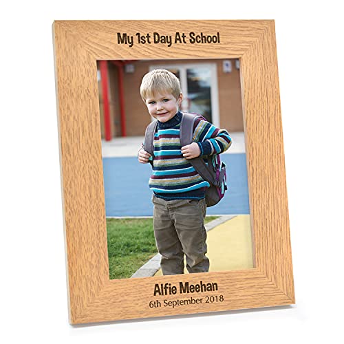 PERSONALISED My First Day at School Engraved Photo Frame - Keepsake ...