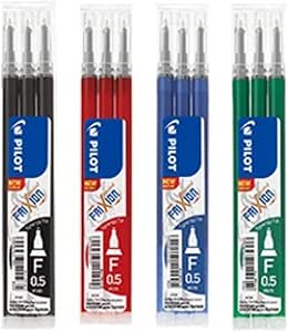 Pilot Frixion Point Refills (Pack of 4) - Black, Blue, Red and Green ...