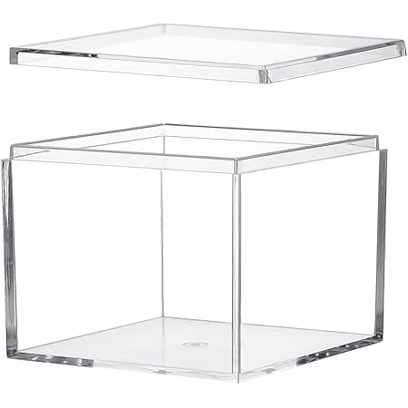 Amazon.com: Dayaanee Clear Acrylic Plastic Square Cube 4 Pack Small ...