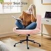 Amazon.com: Pink Criss Cross Chair with Wheels, Vanity Desk Chair with ...