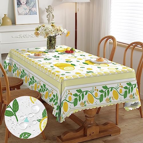 Rectangle Tablecloth Wipeable Tablecloths Polyester Wipe Clean Table ...