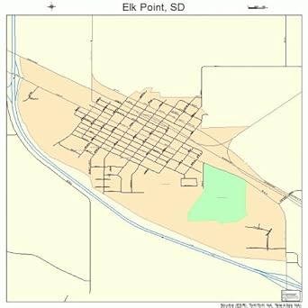 Amazon.com: Large Street & Road Map of Elk Point, South Dakota SD ...