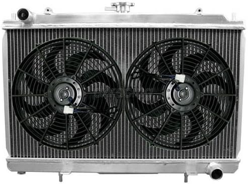 Amazon.com: CXRacing Aluminum Racing Coolant Radiator 12" Slim Fans For ...