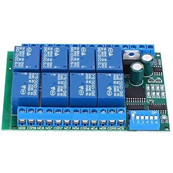 PURESILKS Relay Module- DC 12V 8 Channel RS485 Relay Delay Board ...
