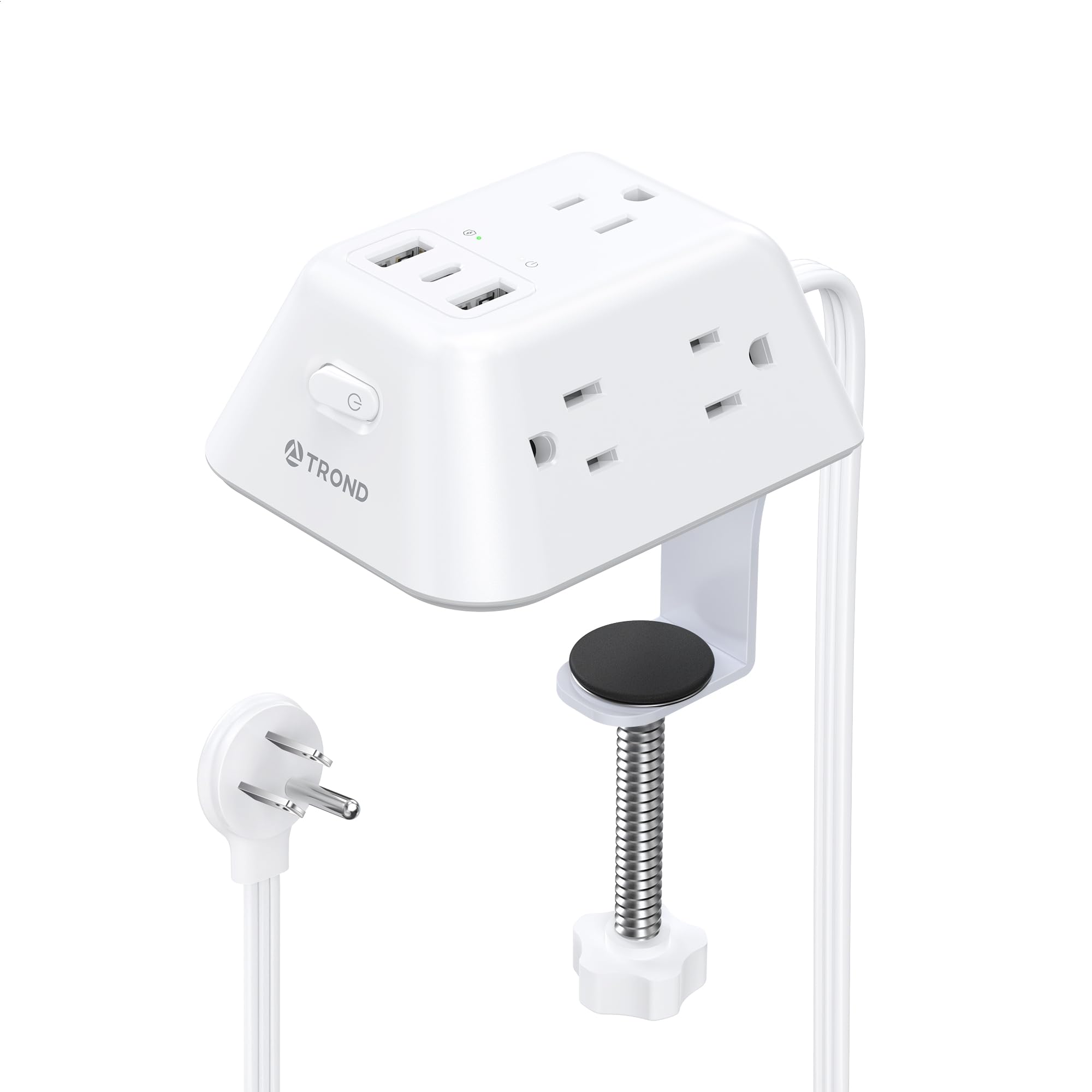 Amazon.com: Desk Clamp Power Strip, Surge Protector with 5 AC Outlets ...
