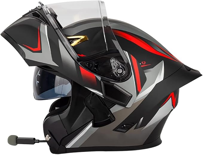 Motorradhelm Helm Motorrad Mit Bluetooth Integriert Klapphelm Mit ...