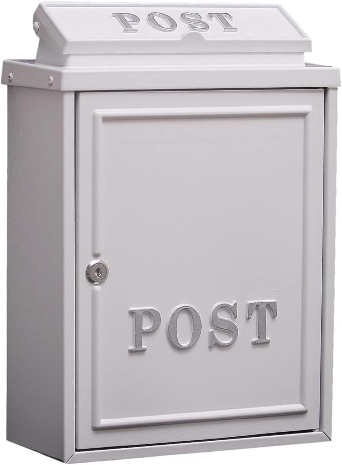 AuraHome Vintage Weatherproof Post Box Classic POST Design-Lockable ...