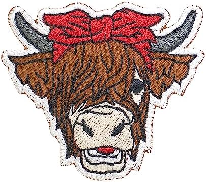 Amazon.com: Kirako 8Pcs Highland Cow Iron on Patches Cute Cartoon ...