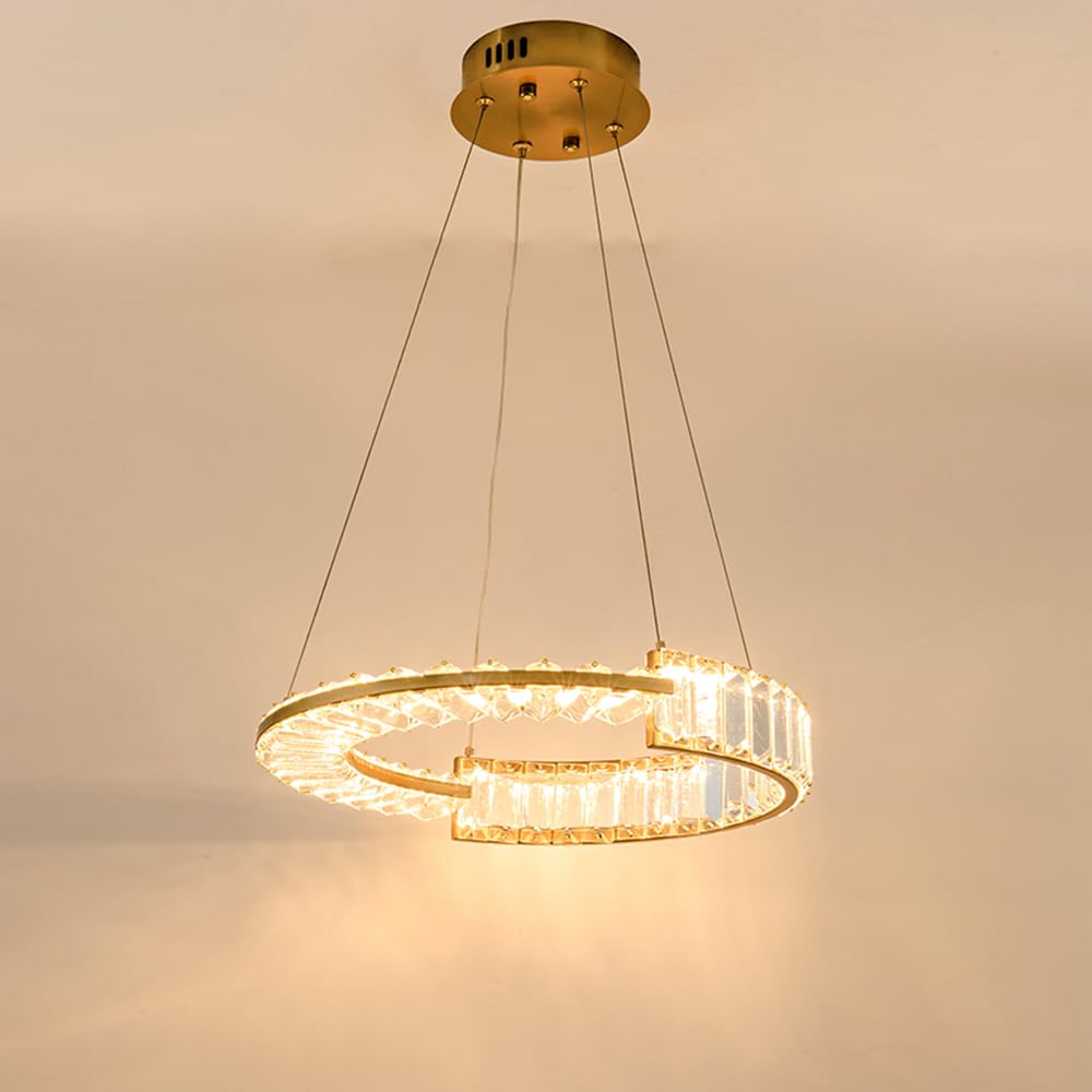 Sedelan Ring Crystal Chandelier, Modern LED Pendant Light Fixtures ...