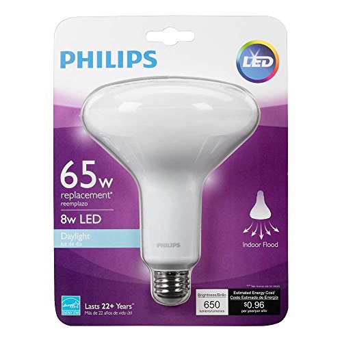 PHILIPS 65W Equivalent Daylight 5000K BR40 Dimmable LED Flood Light ...