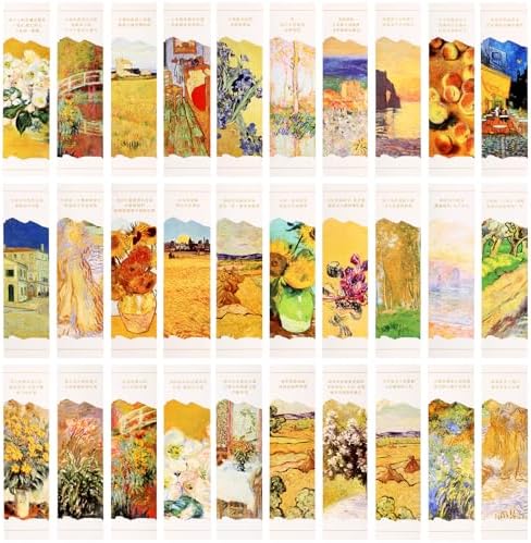 Amazon.com: Maxqzin 30Pcs Bookmark, Paper Bookmarks, Art Painting ...