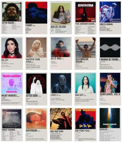 Song minimalist Posters Pack of 20 Aesthetic Wall Posters Collage (8 x ...