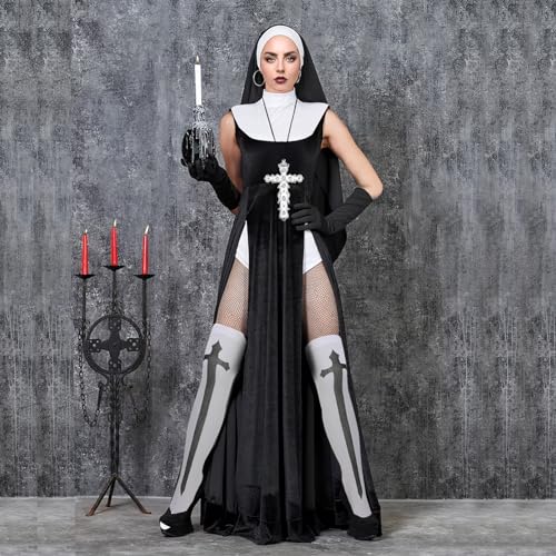 XEPST 5PCS Nun Costumes for Women – Nun Outfit Accessories Nun ...