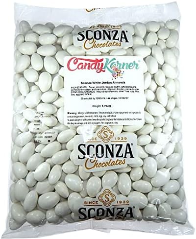 Amazon.com : Jordan Almonds - Candy Coated Almonds - White - Top Grade ...