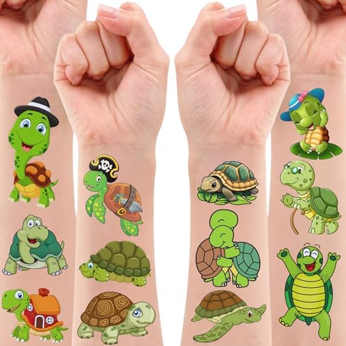 Amazon.com: Turtle Temporary Tattoos - Turtle Birthday Decorations ...