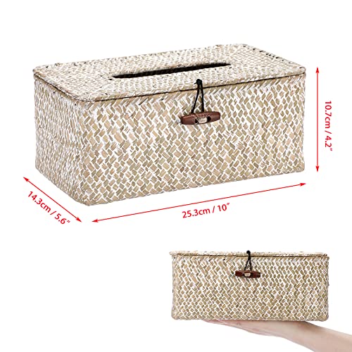 Snapklik.com : Sumnacon Rectangle Natural Seagrass Tissue Box Cover,Woven Tissue Box