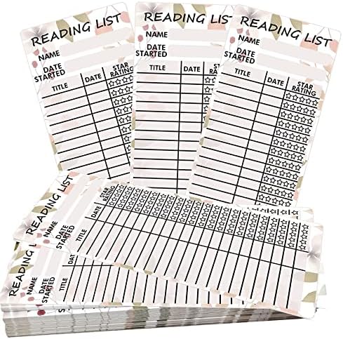 Amazon.com: 50 Pcs Reading List Bookmark Tracker 3x8 Inch Personal ...