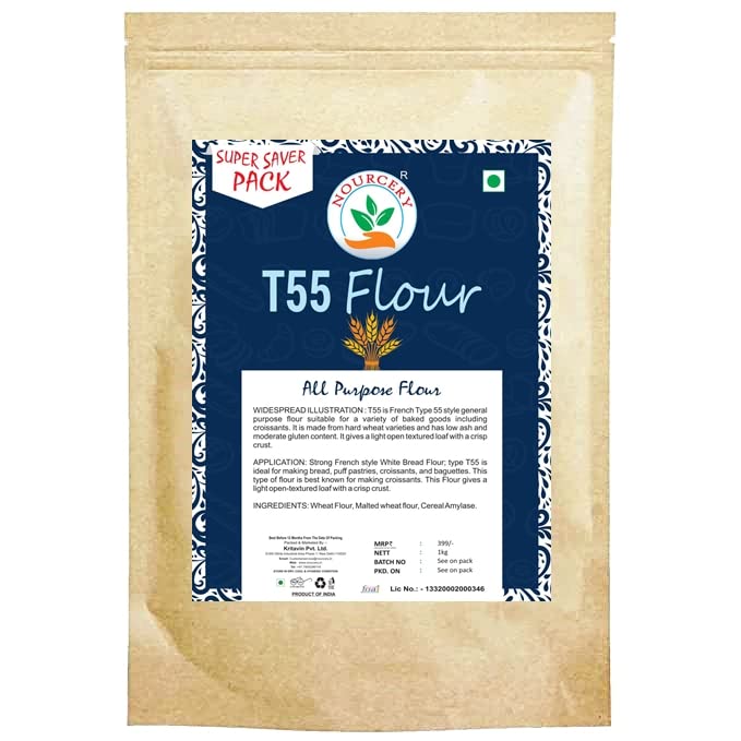 Nourcery French Style T55 Flour, 1Kg (All Purpose Flour) : Amazon.in ...