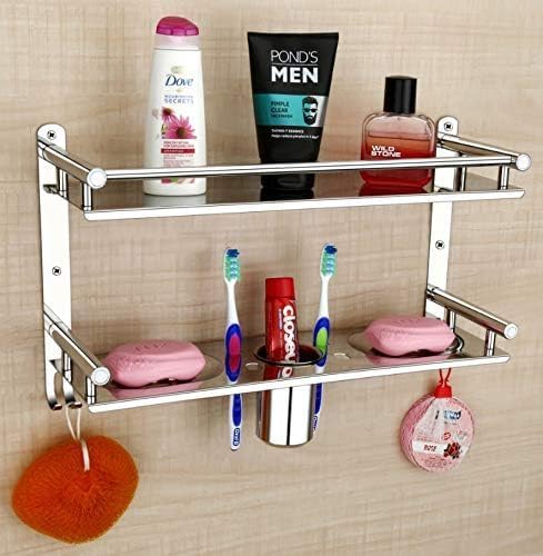 BATHOYUM Stainless Steel Multi-use Rack, Bathroom Shelf, Soap Stand ...