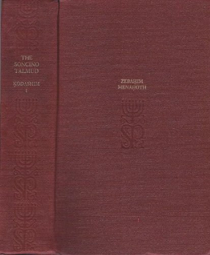 The Soncino Babylonian Talmud: Seder Kodashim Vol. I of Three: Isidore ...
