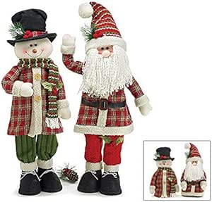 Amazon.com: Limited Edition 35" Snowman and Santa Christmas Figures ...
