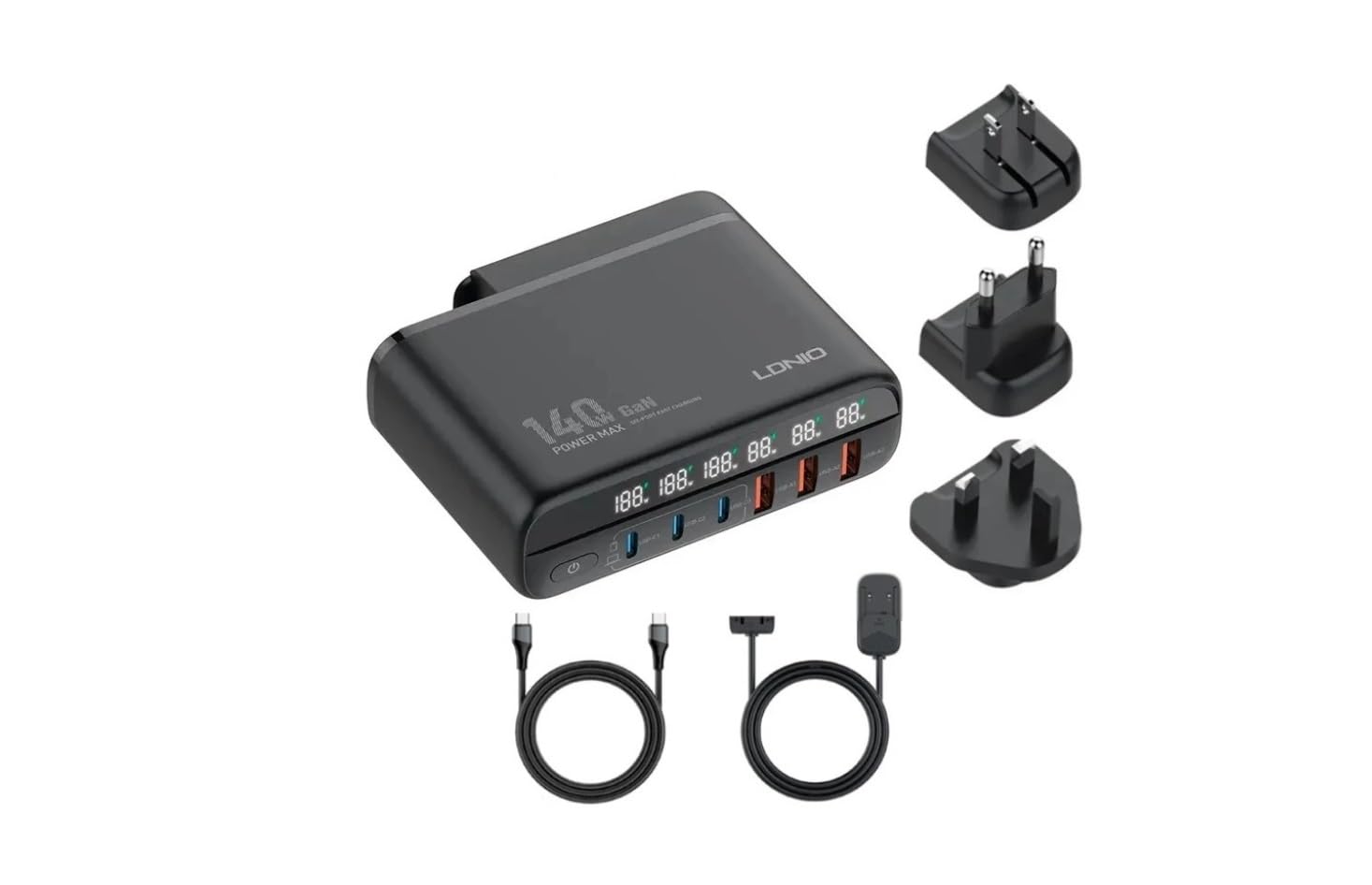 Usb Hub 135W GaN IV USB C Charging Station - 6-in-1 Power Strip With 2 ...