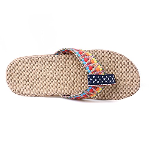 Aerusi Light Flax Straw Flip Flop Sandals Flip Flop Sandals, beige ...