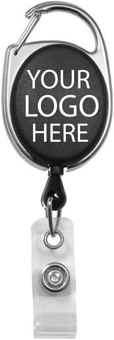 Amazon.com : Bulk 25 Pack - Custom Printed Badge Reels with Carabiner ...