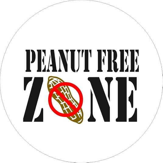 Amazon.com: Peanut Free Zone Button Pin 3-Pack White Round Badge with ...