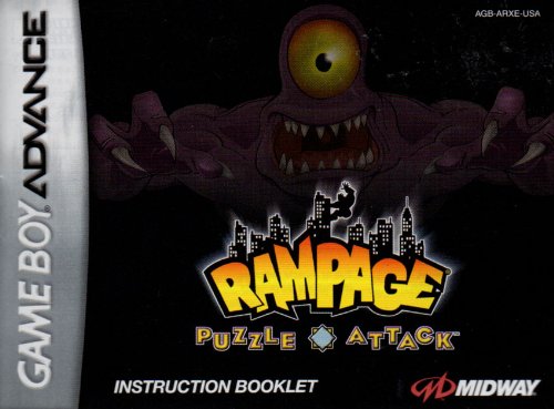 Rampage - Puzzle Attack GBA Instruction Booklet (Game Boy Advance ...