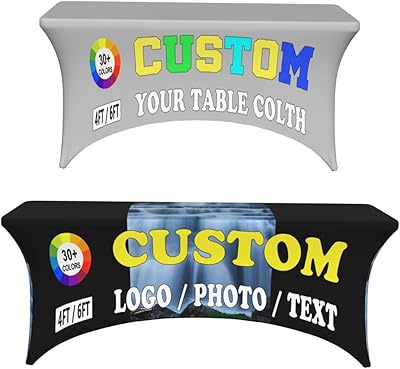 Amazon.com: CUSTOMTREND Custom Table Cloth with Business Logo ...