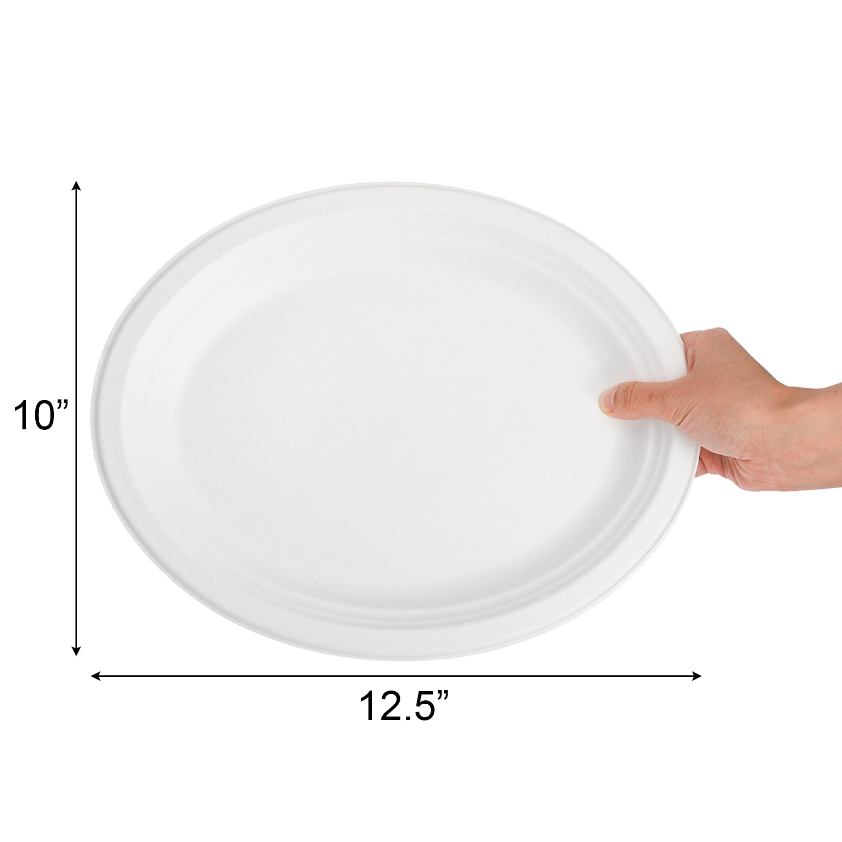 Snapklik.com : Elsjoy 90 Pack 12.5 Inch Compostable Oval Paper Plates