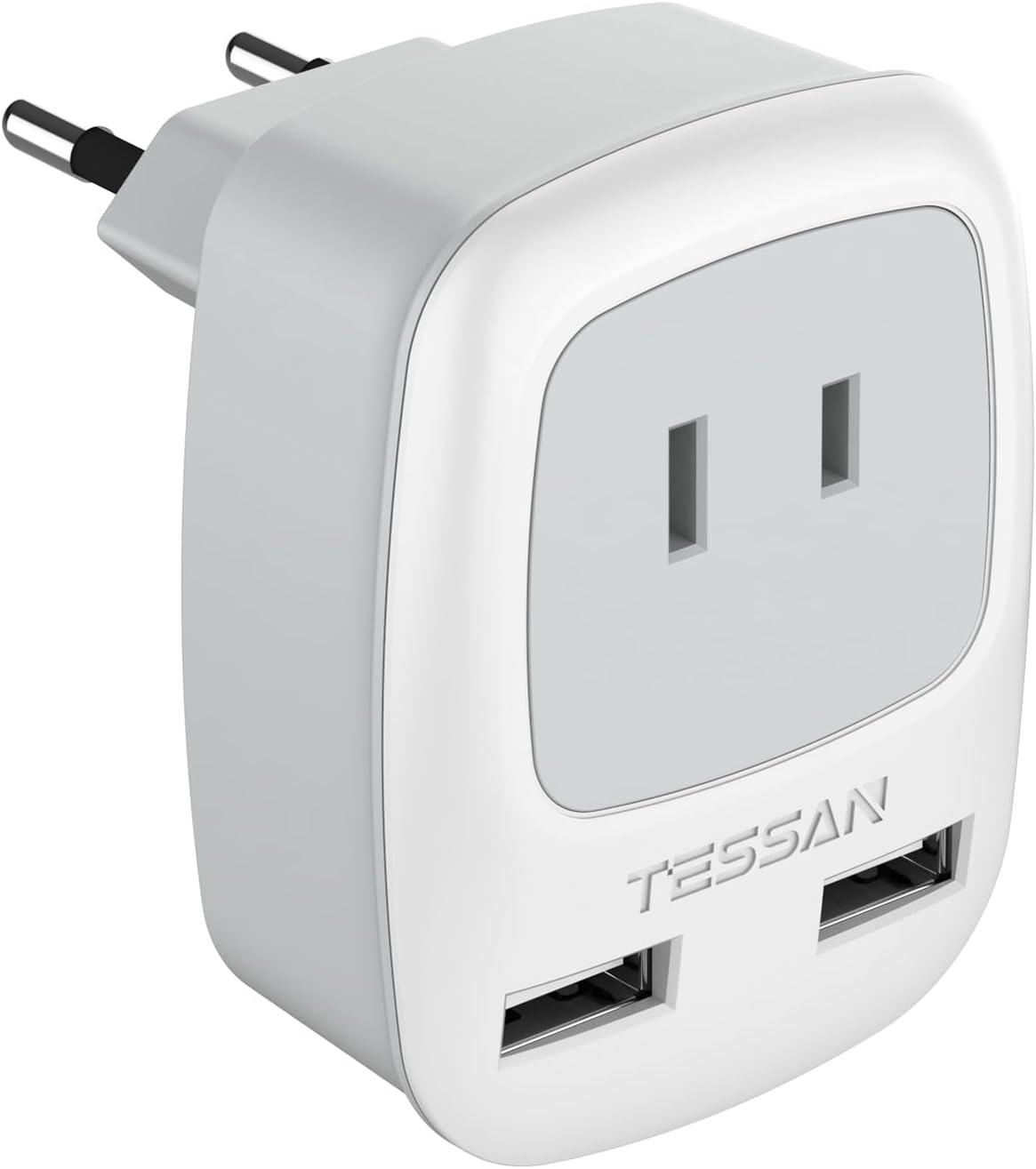 European Travel Plug Adapter, TESSAN International Power Plug with 2 ...