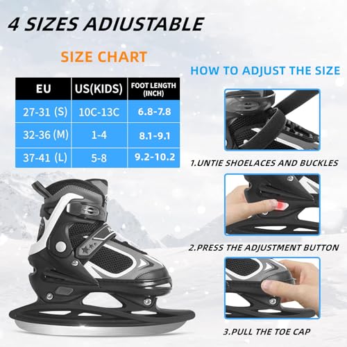 Snapklik.com : Nattork Adjustable Ice Skates,Ice Skating For Kids, Boys ...