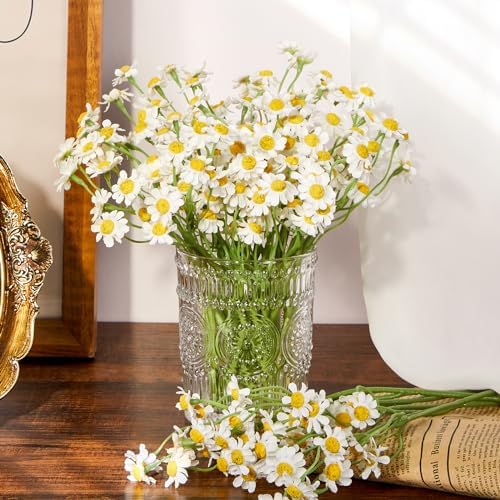 Amazon.com: FOUSUKA 10 Bundles Artificial Daisy Flowers Real Touch PU ...