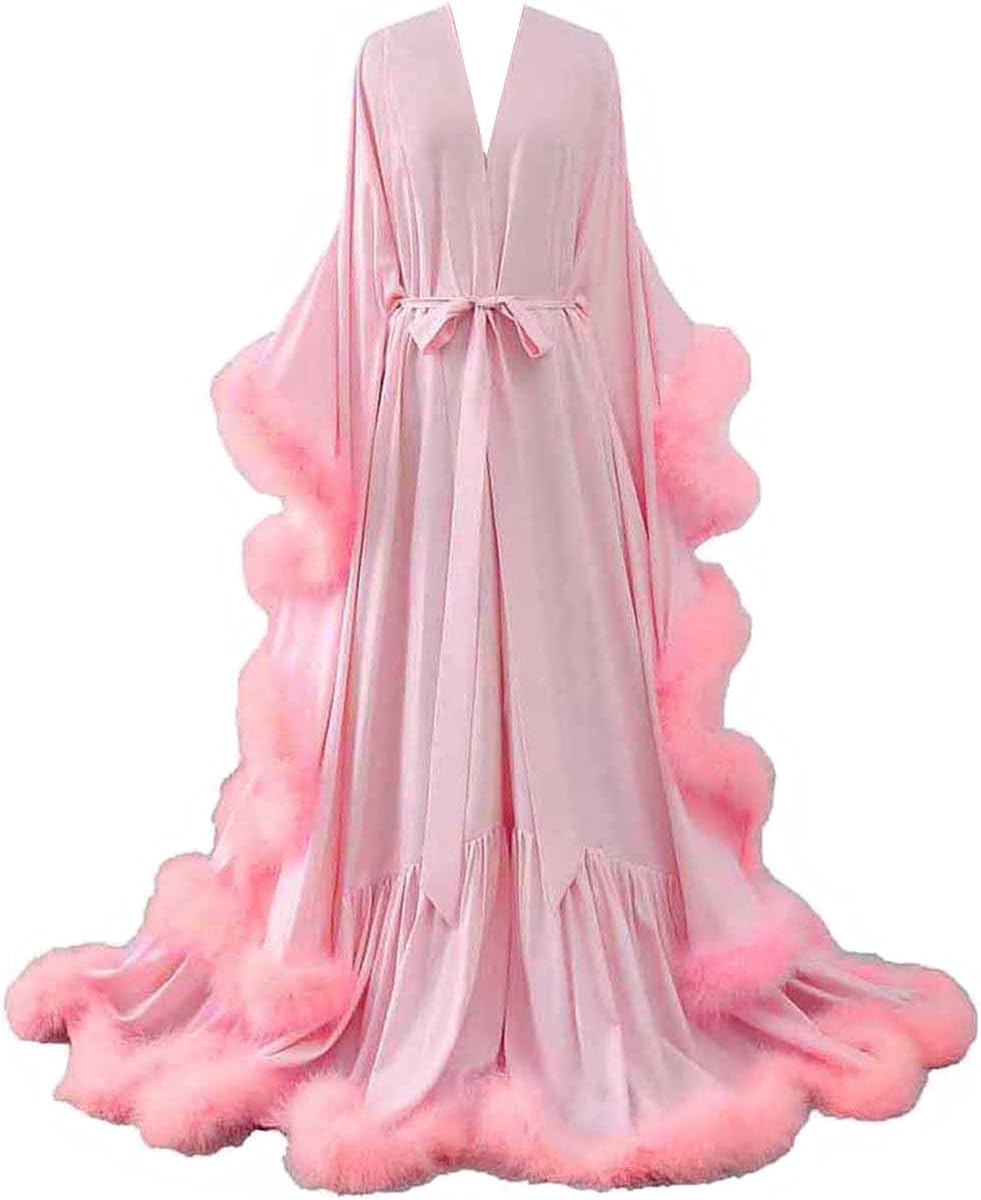 Special Occasion Robe Long Sleeve Velvet Robe - Bridal Boudoir Kimono ...