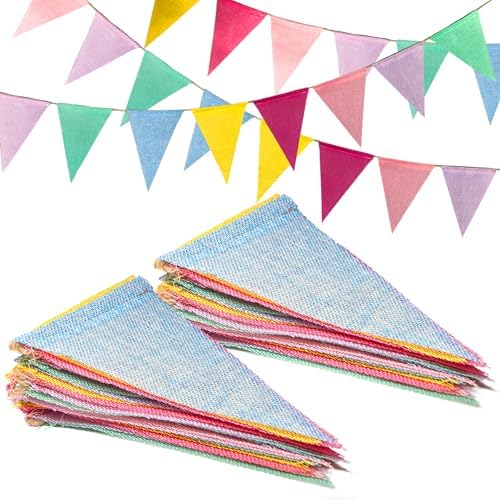 Amazon.com: 48Pcs Pennant Bunting Banner Flags, BetterJonny 4 Pack ...